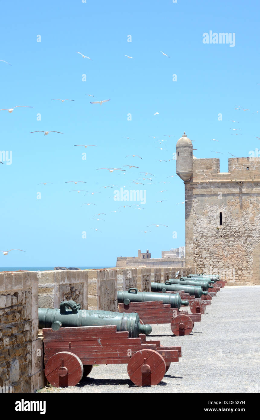 Essaouira Ramparts cannons turret Morocco Africa Stock Photo - Alamy