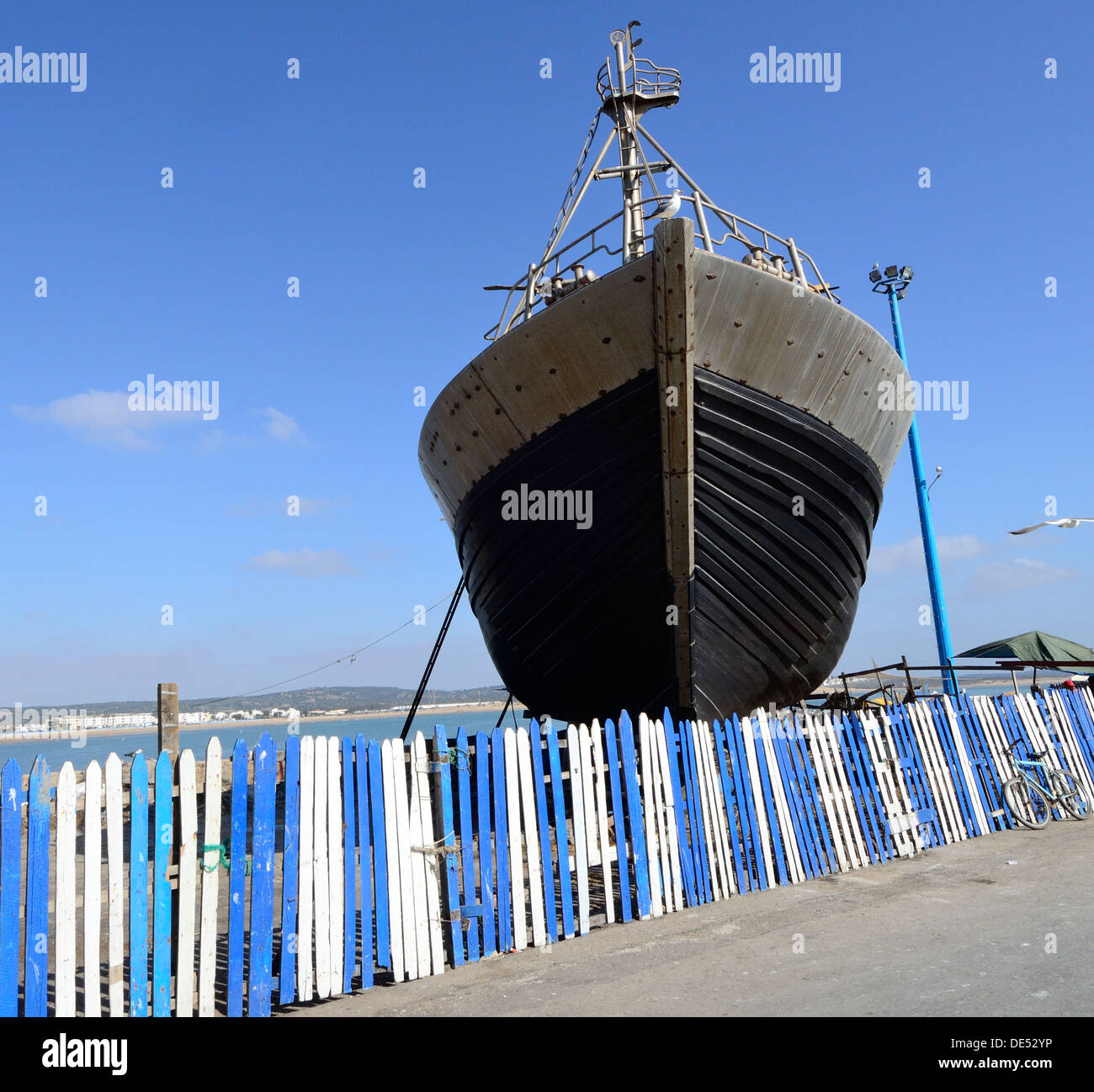 Large boat/ship docked in Essaouira Morocco Africa Stock Photo - Alamy