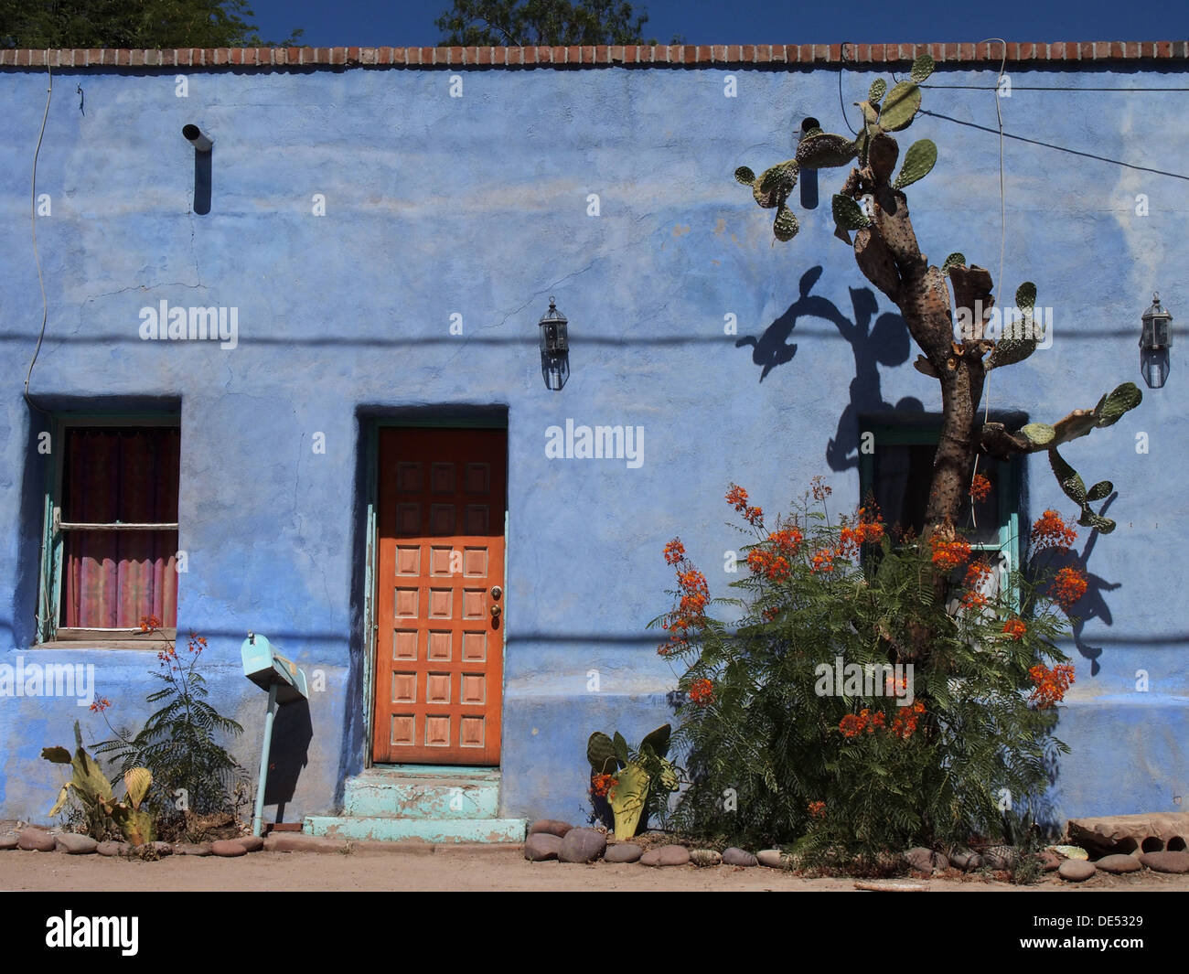 Adobe home in the El Barrio Historic District in Tucson, Arizona, USA ...