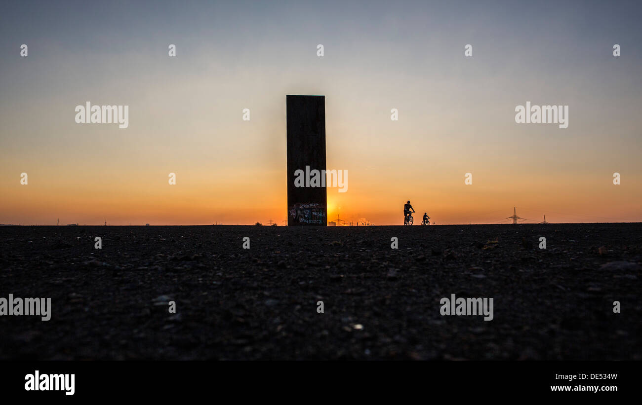 Sculpture "Bramme" on an artificial hill, a stockpile. 20 Meters high ...