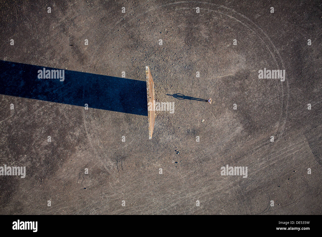 Sculpture "Bramme" on an artificial hill, a stockpile. 20 Meters high ...
