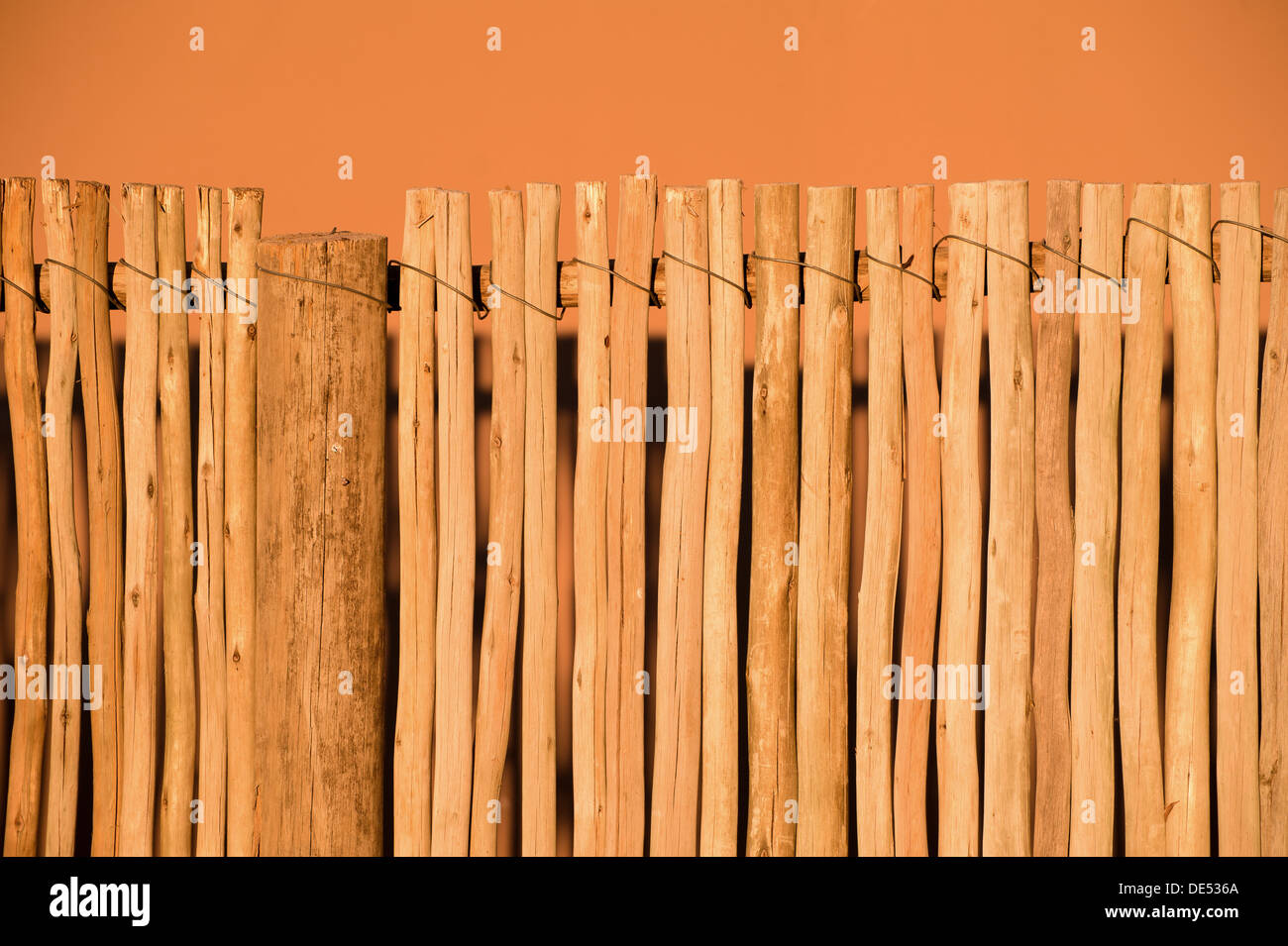 Rustic stick fence in rural South Africa Stock Photo - Alamy