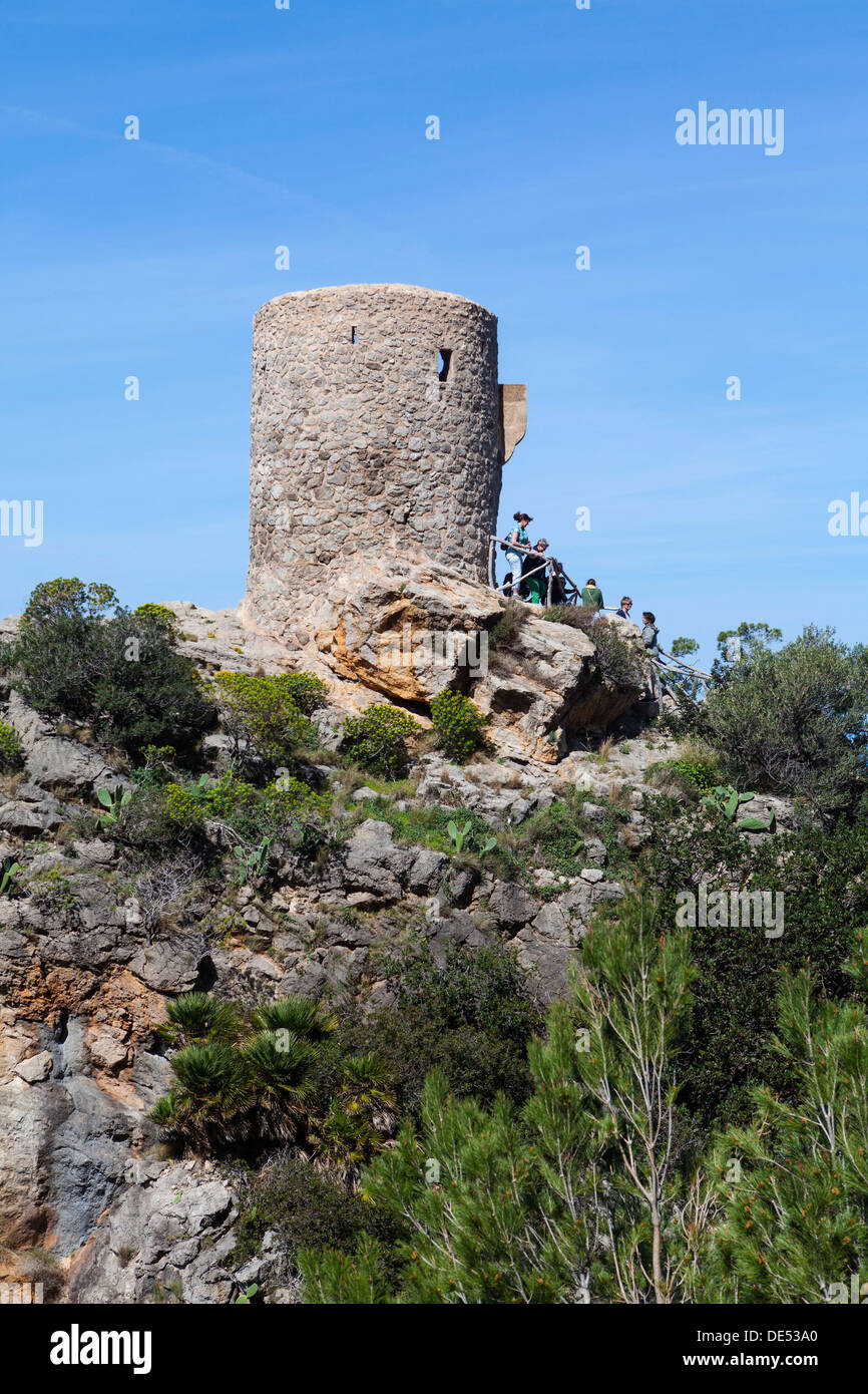 Torre de Ses Animes or Torre des Verger, watchtower, near Banyalbufar ...
