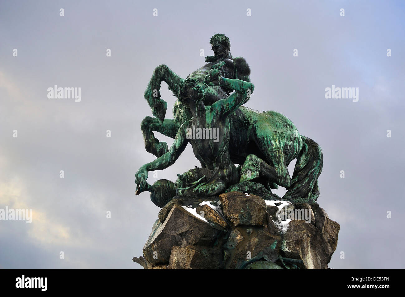 Centaur Fountain in winter, inaugurated in 1890, by sculptor Rudolf ...