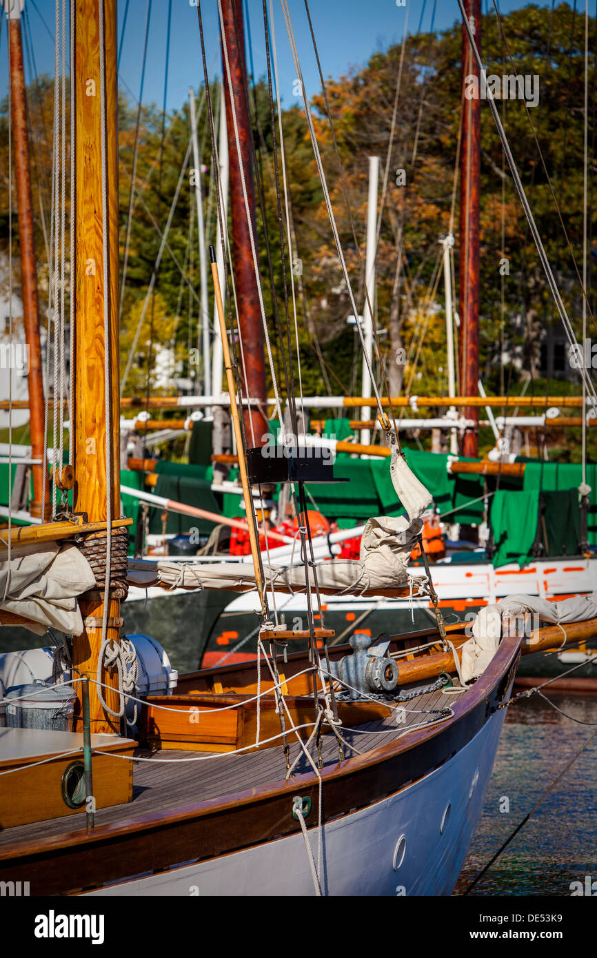 Sailboats in the tiny harbor in Camden Maine, USA Stock Photo - Alamy