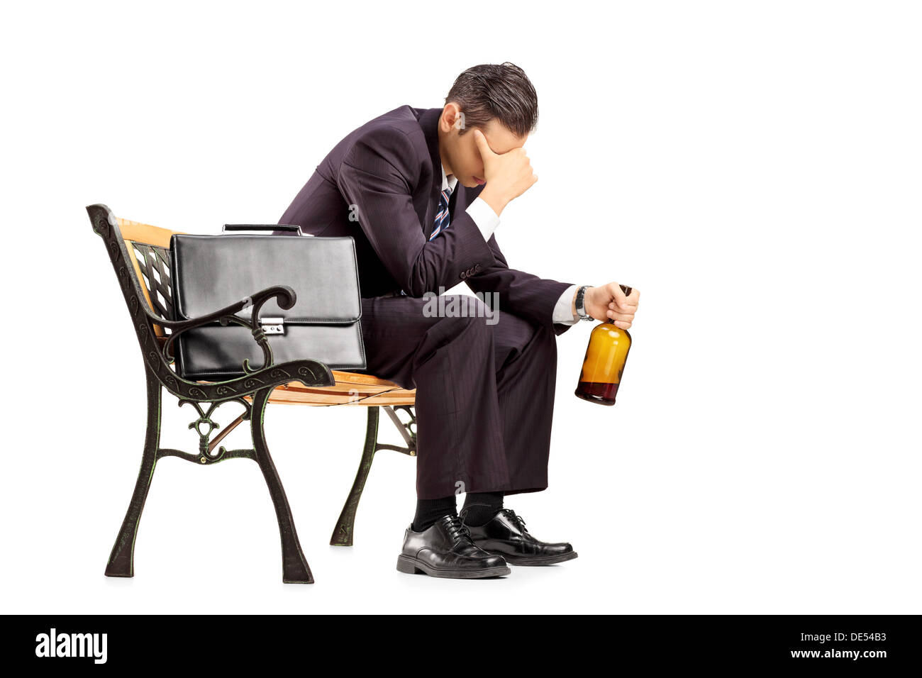 Man drunk sitting on bench hi-res stock photography and images - Alamy