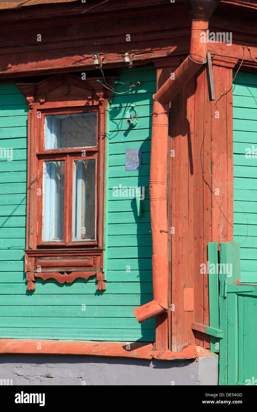 Traditional Russian wooden window at the Kremlin in Kolomna, Russia ...