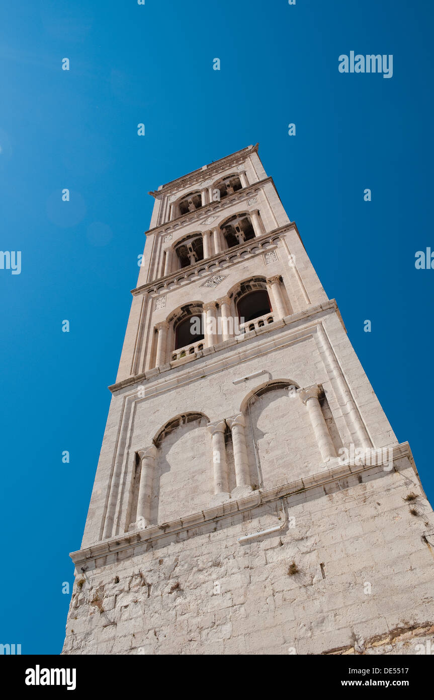 Bell tower of Saint Anastasia's Cathedral, Zadar, Croatia Stock Photo ...