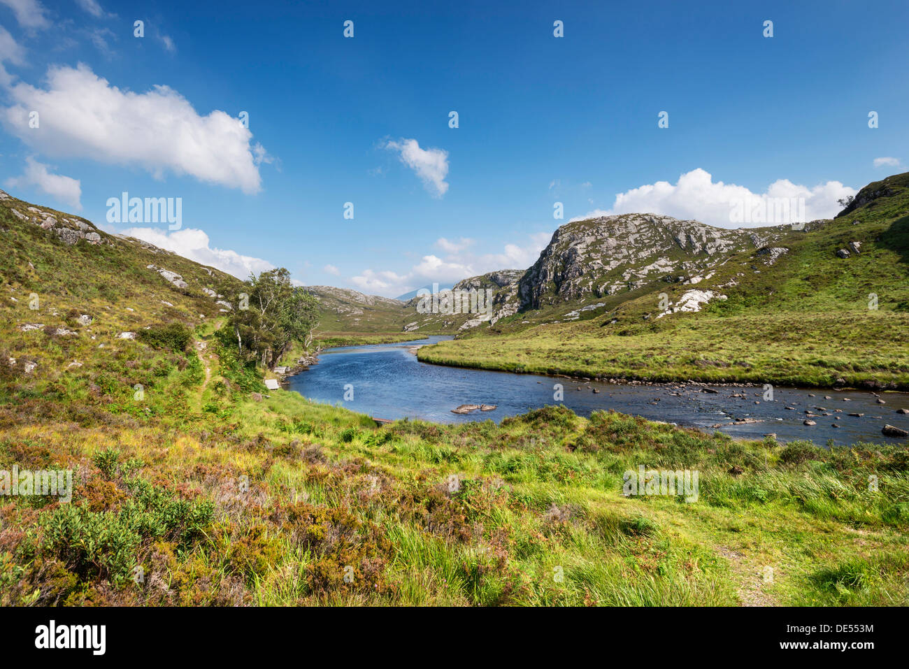 The rich in fish Laxford river is fed by Loch Stack and flows into Loch ...