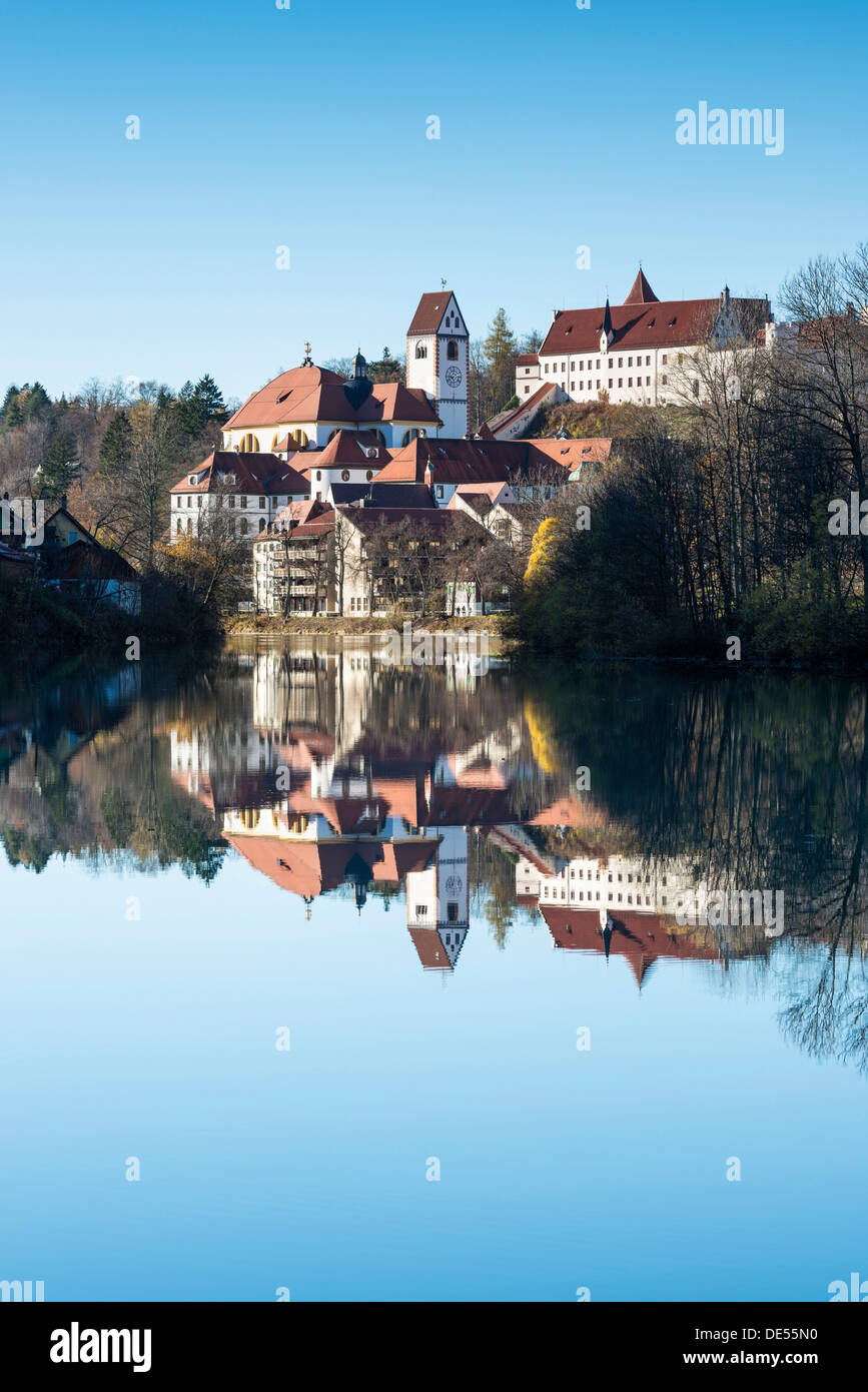 The former Franciscan Monastery of St. Mang, reflection of the high ...