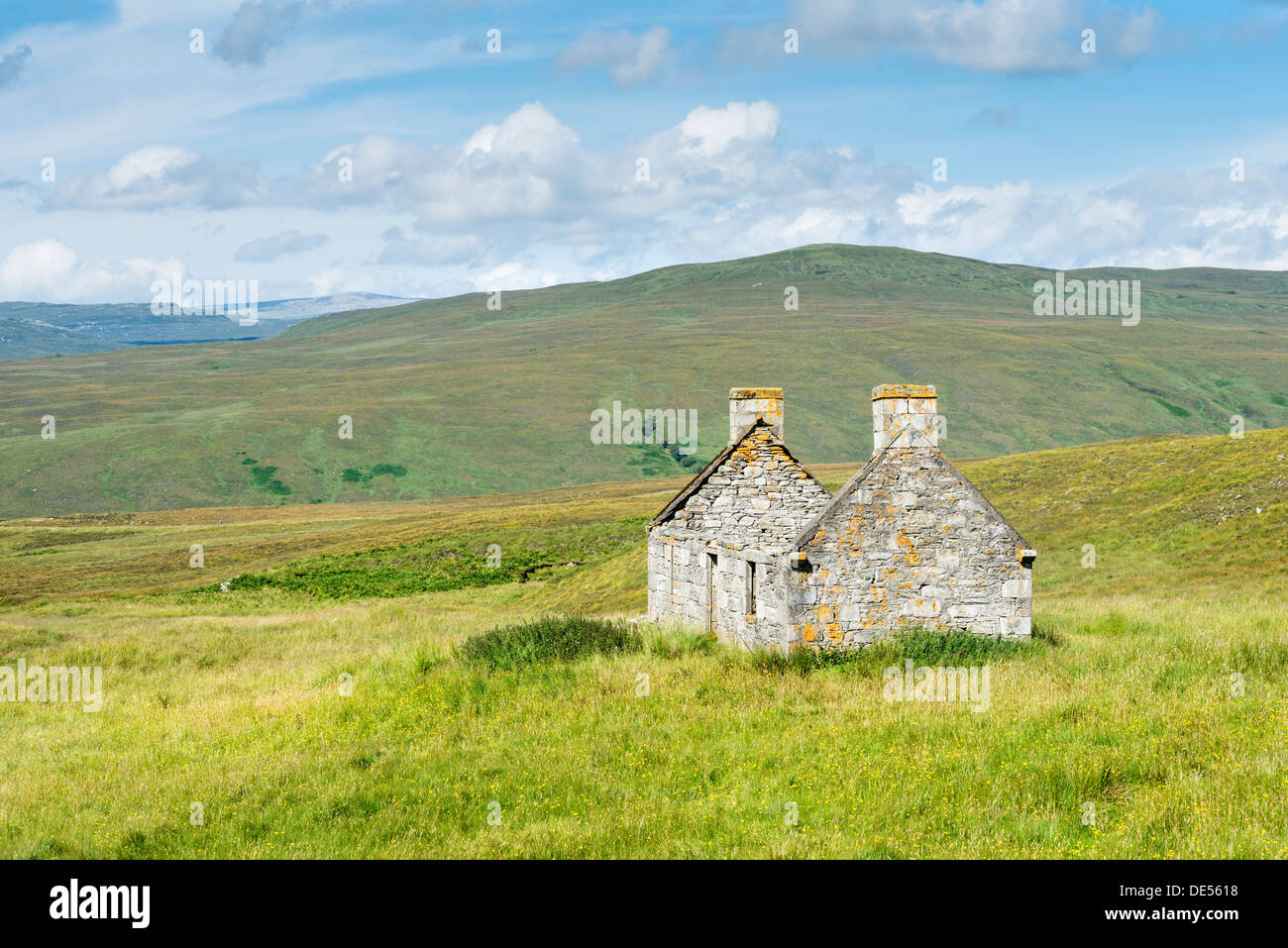Abandoned and dilapidated cottage from the time of the Highland ...