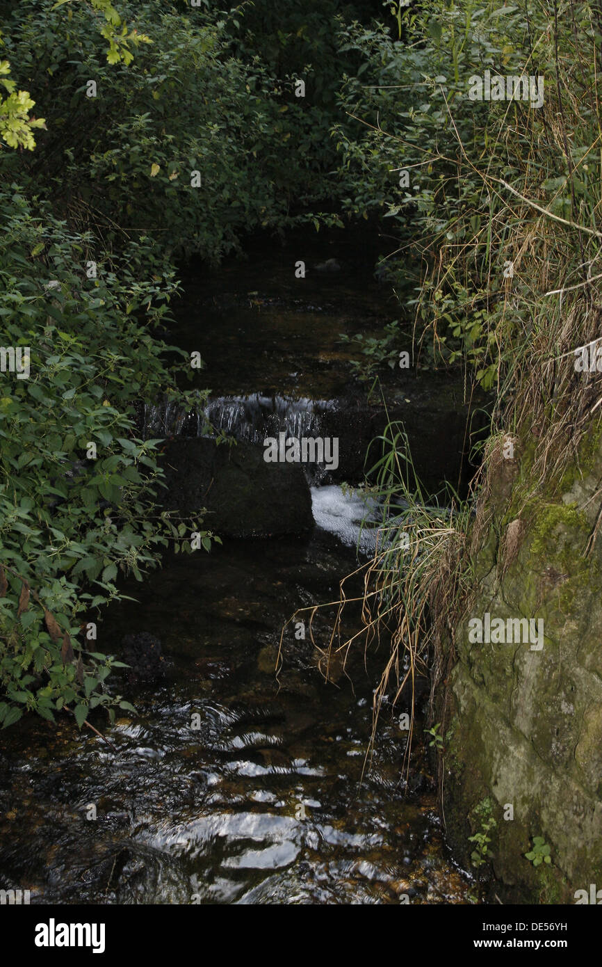 waterfall. Creswell Crags, Welbeck, Worksop, Nottinghamshire, UK Stock ...