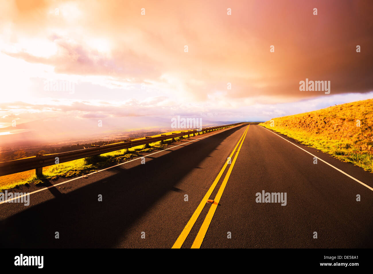 Road into the Sunset Stock Photo - Alamy
