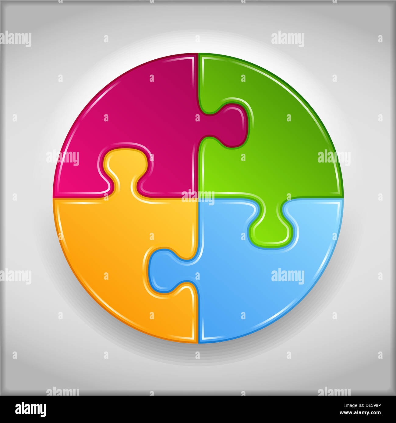 Abstract circle made of puzzle pieces Stock Photo - Alamy