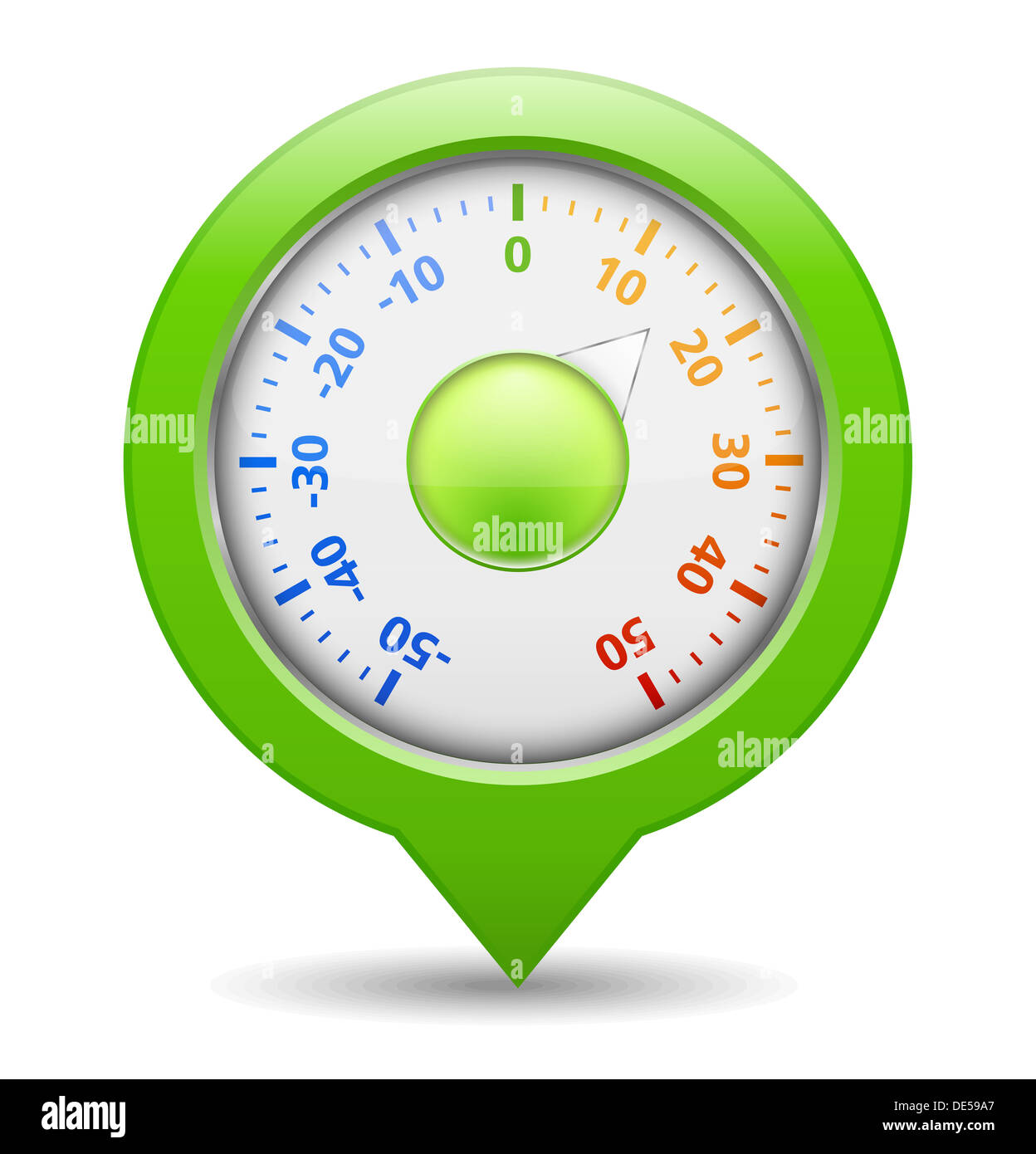 Round green thermometer Stock Photo - Alamy