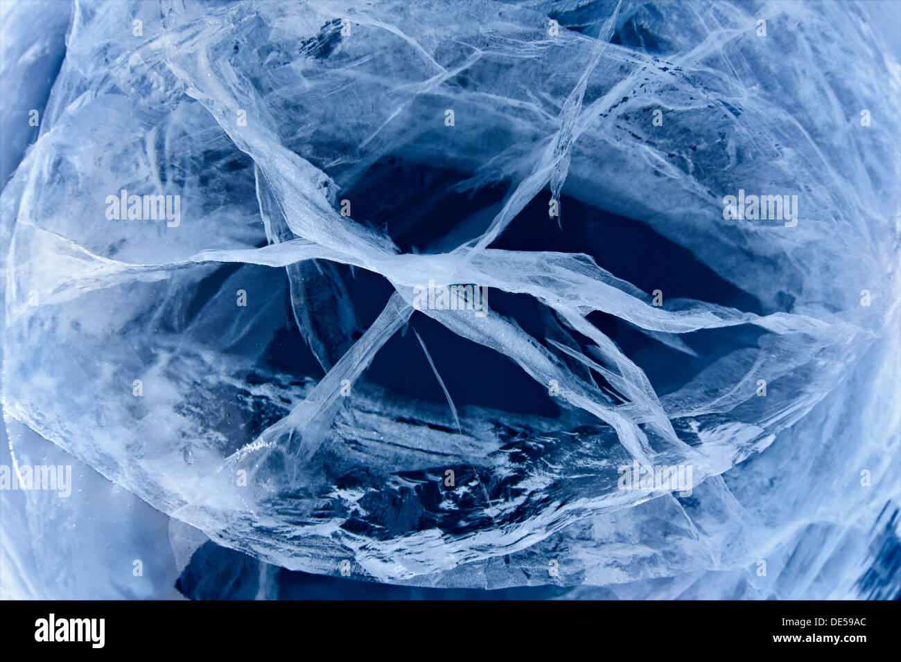 wide angle view of ice surface of baikal lake ice Stock Photo - Alamy