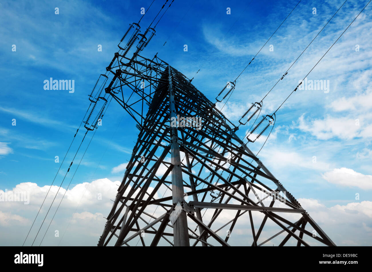 Power tower in the sky background Stock Photo - Alamy