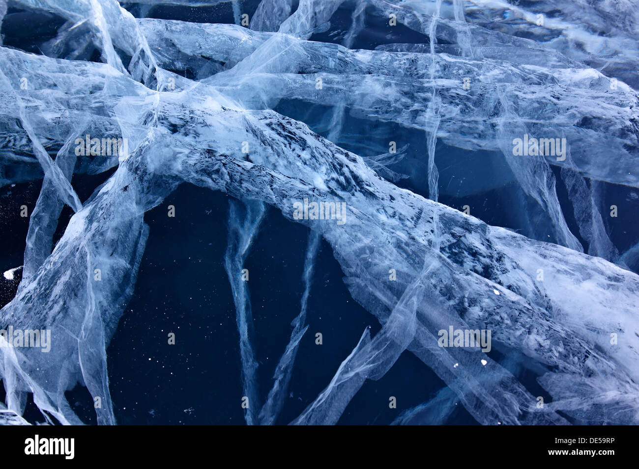 Texture of ice of Baikal lake in Siberia Stock Photo - Alamy