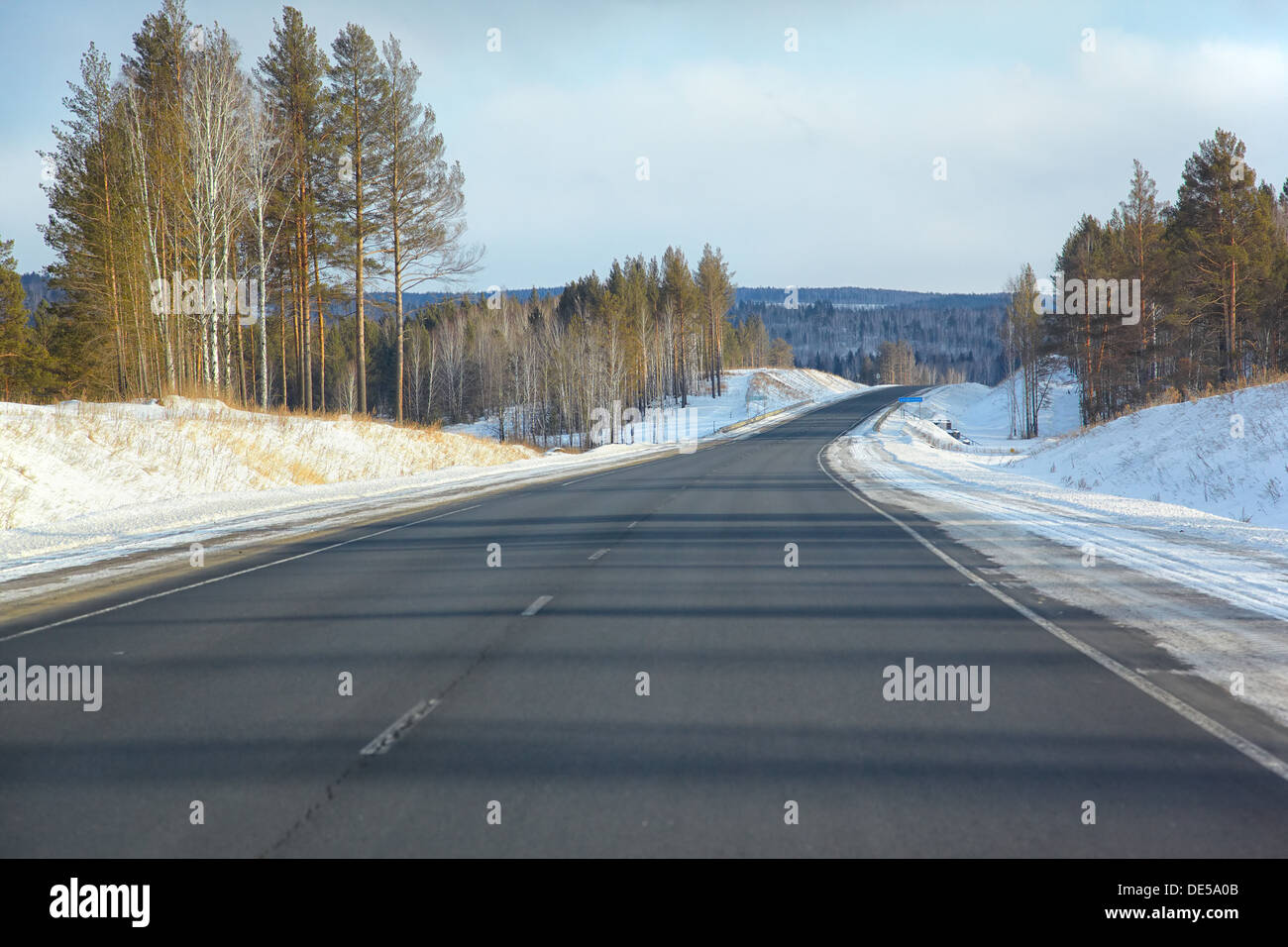 Winter road M52 named Baikal in Siberia Stock Photo - Alamy