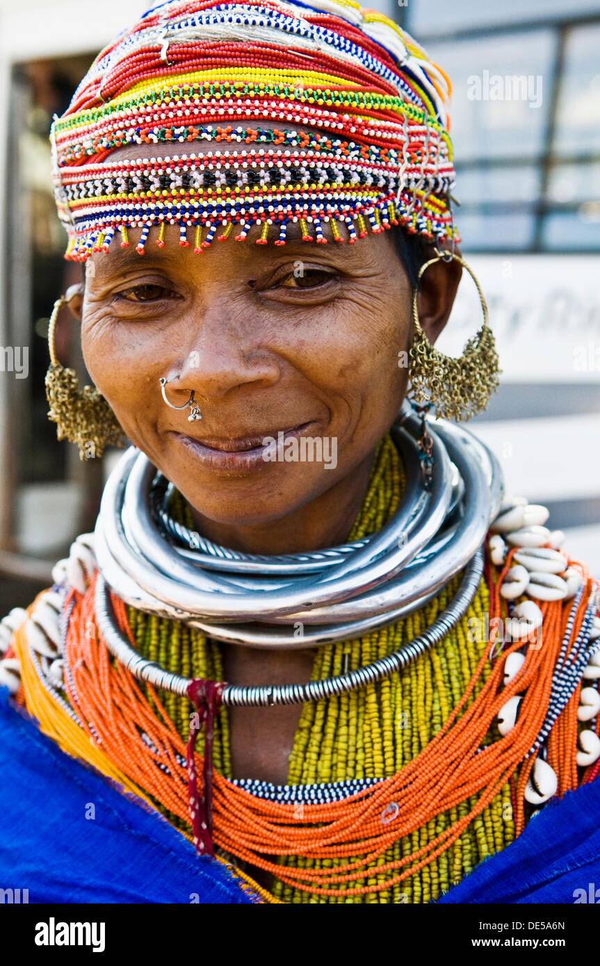Portrait of a smiling Bonda woman Stock Photo - Alamy