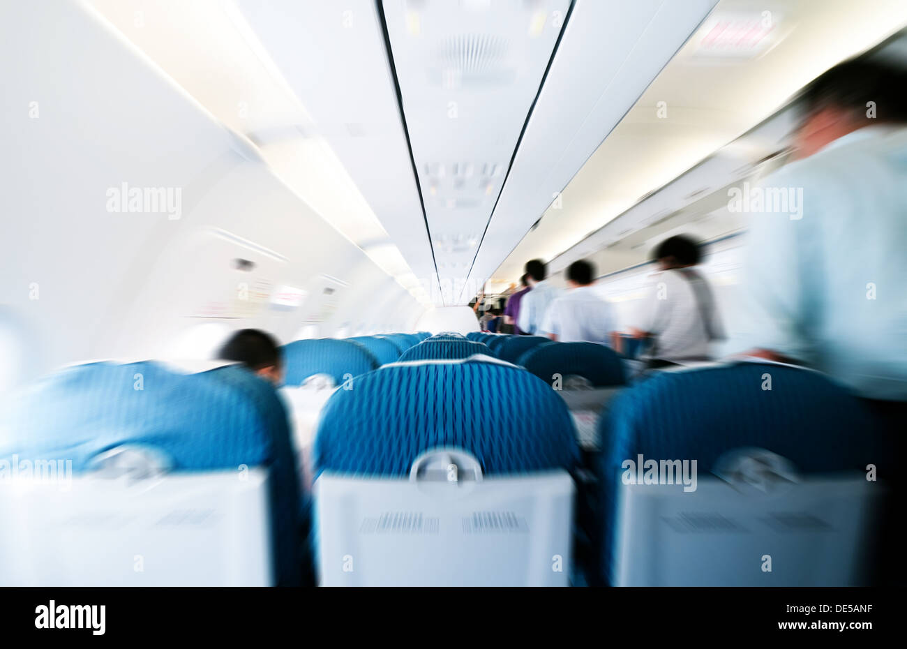 Commercial aircraft interior Stock Photo - Alamy
