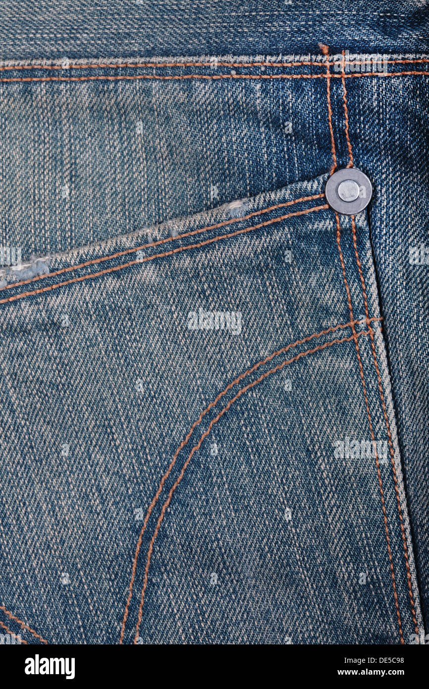 back and pocket of a blue jeans Stock Photo - Alamy
