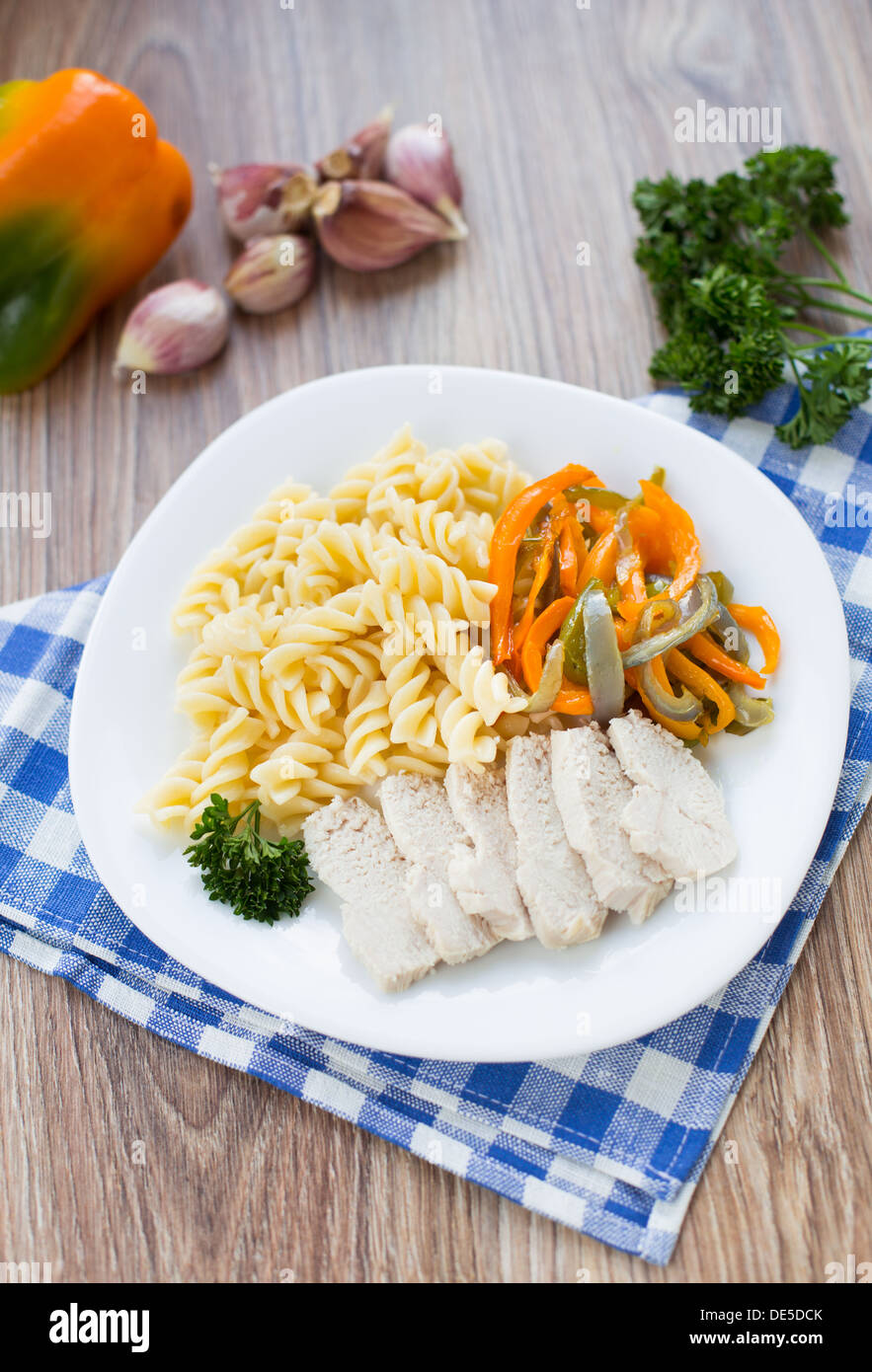 Pasta on plate Stock Photo - Alamy
