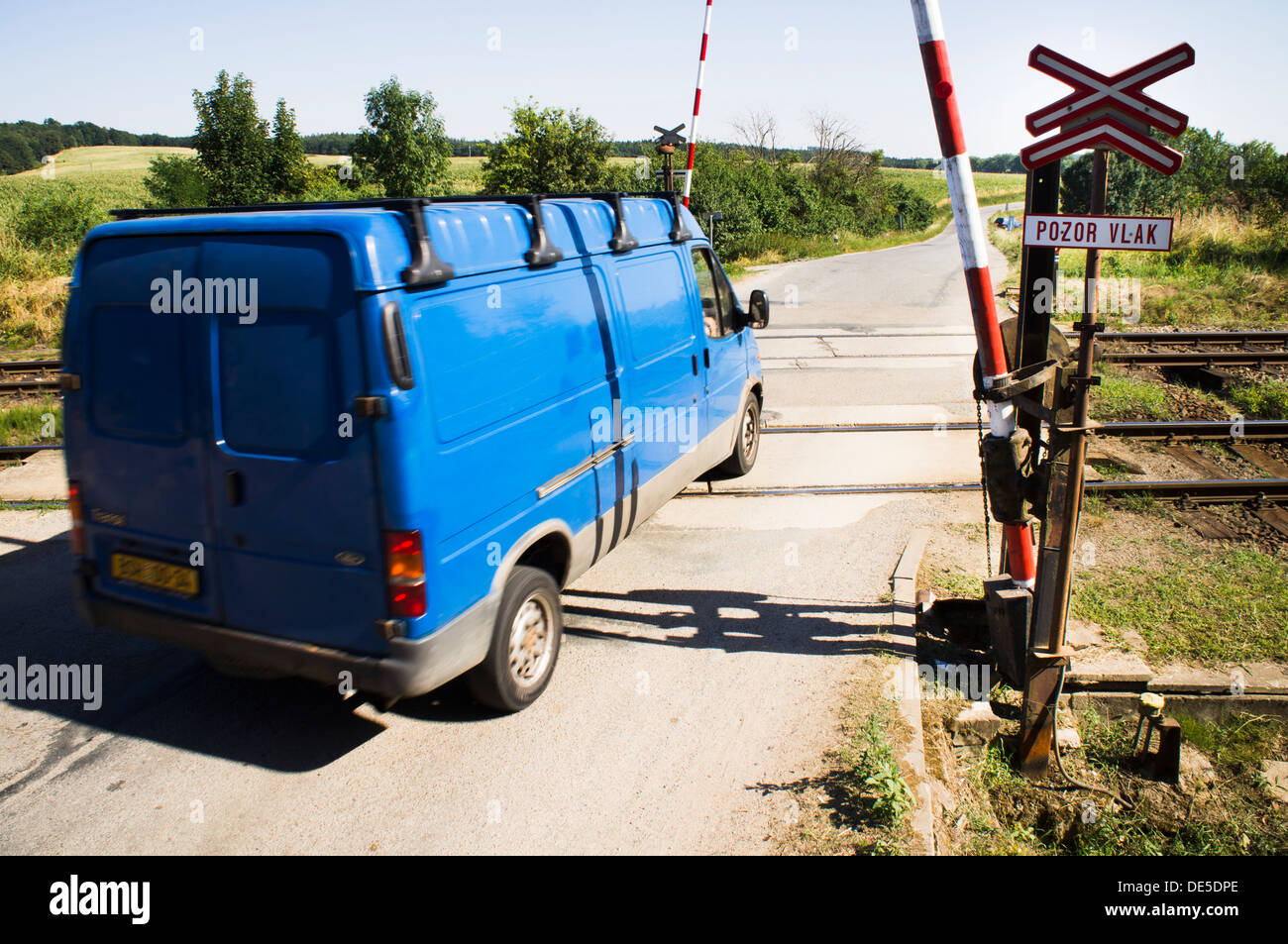 road, railway, level crossing, cross-roads, car Stock Photo - Alamy