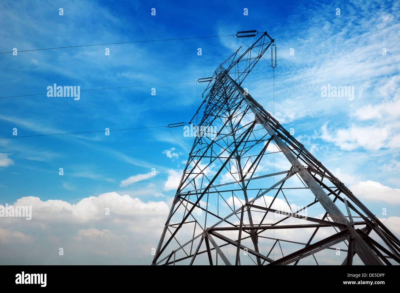 Power tower in the sky background Stock Photo - Alamy