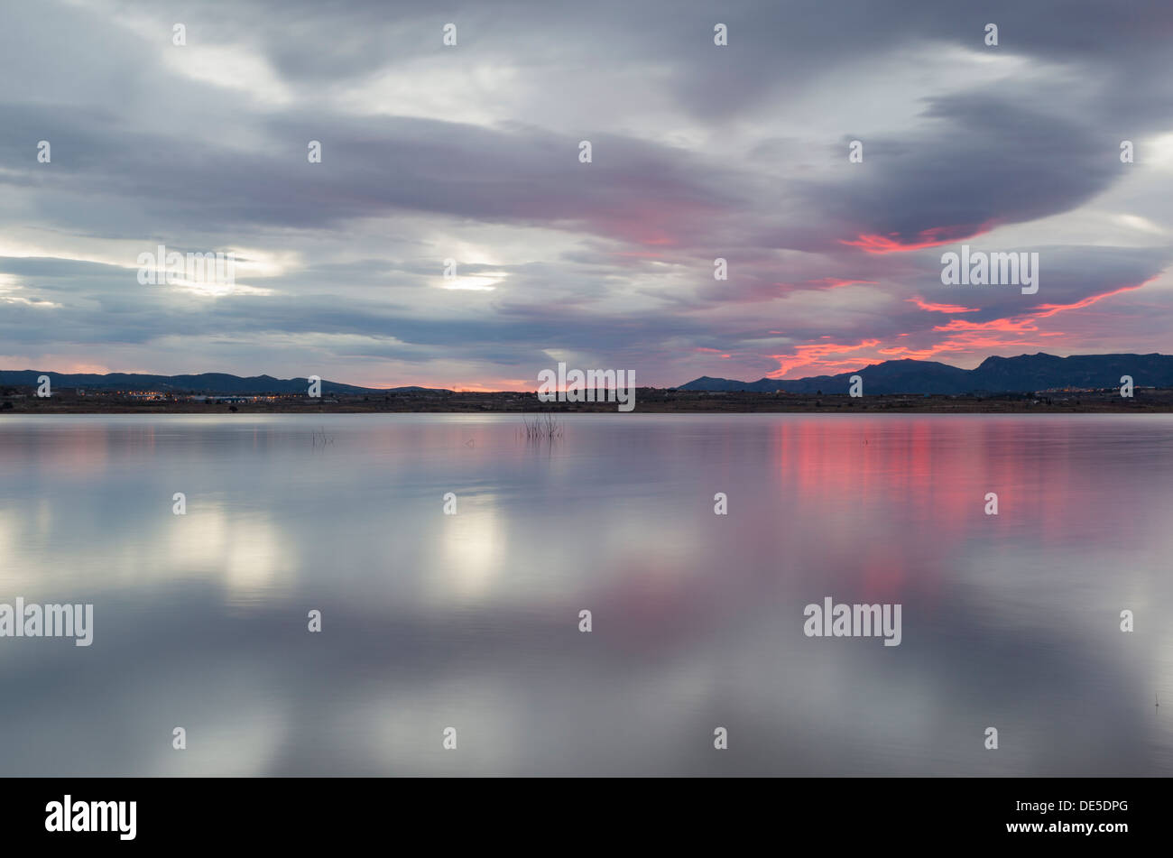 Sunrise at Bellus swamp, Comunidad Valenciana, Spain, Europe Stock ...