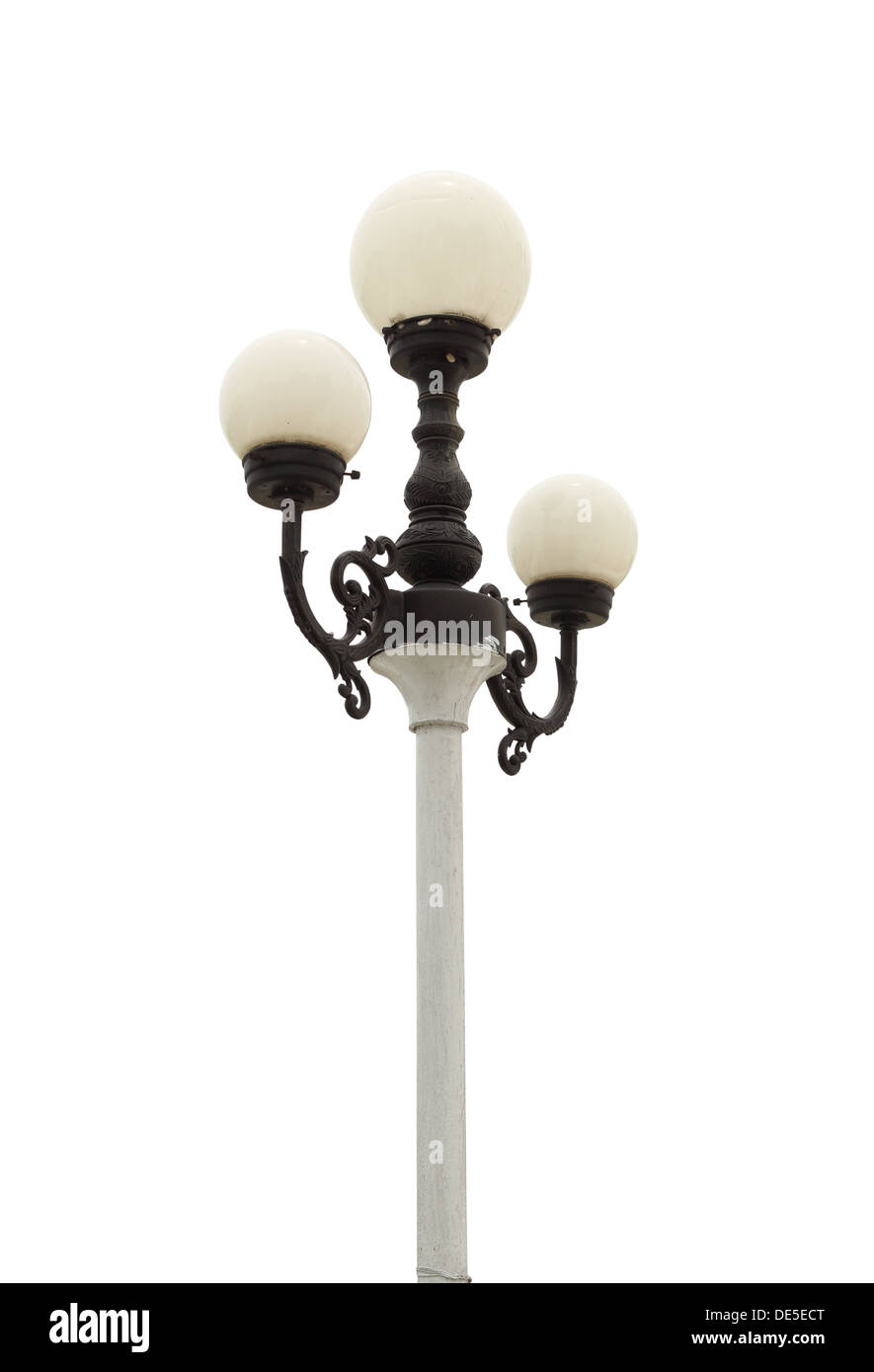 lamp post on white background (with clipping path Stock Photo - Alamy