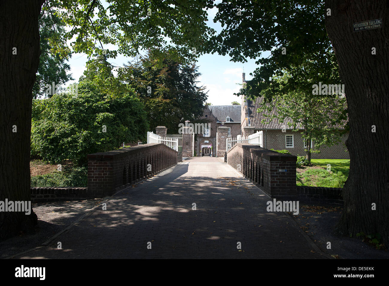 Entrance of the medieval castle Well, Limburg, Netherlands Stock Photo ...
