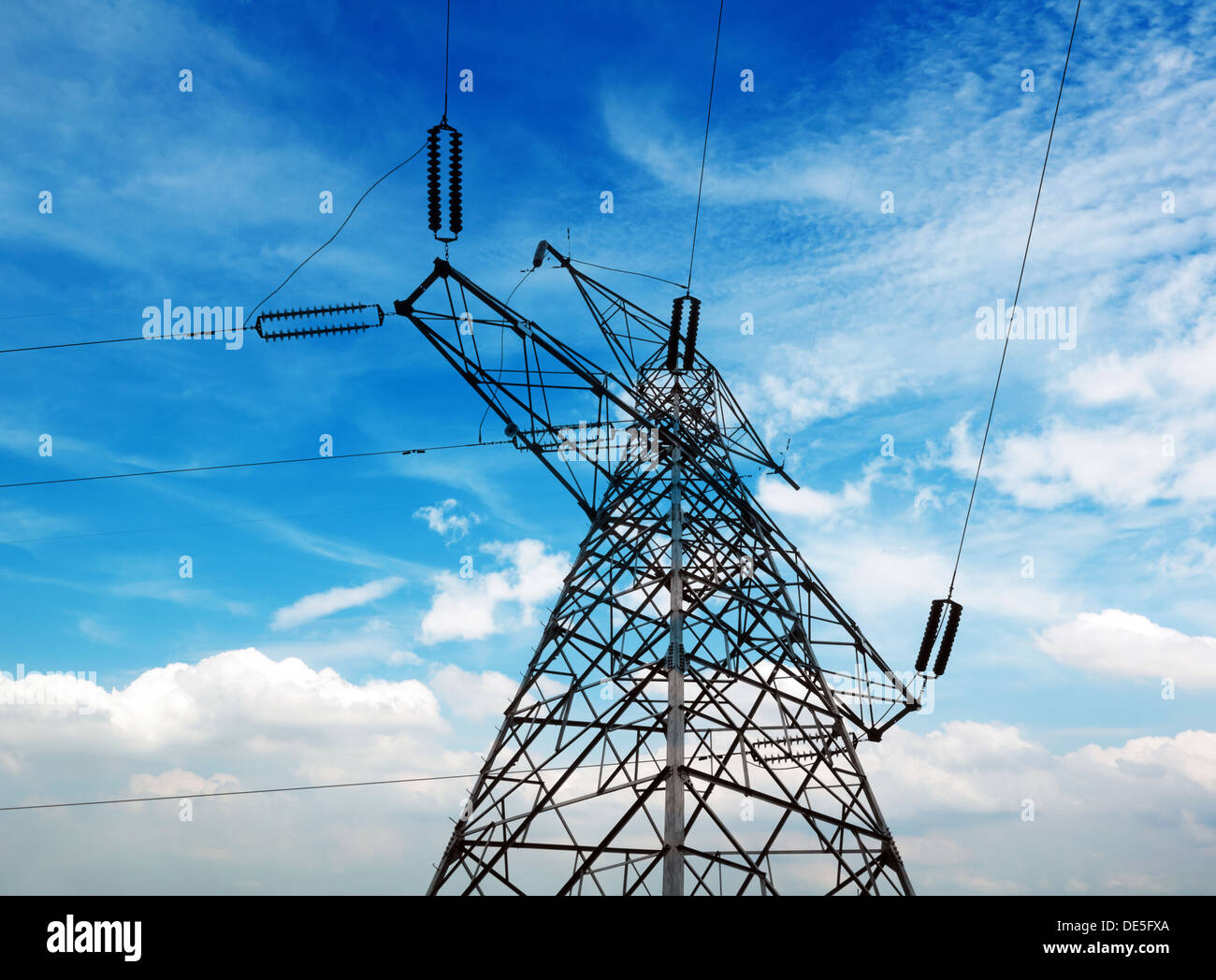 Power tower in the sky background Stock Photo - Alamy
