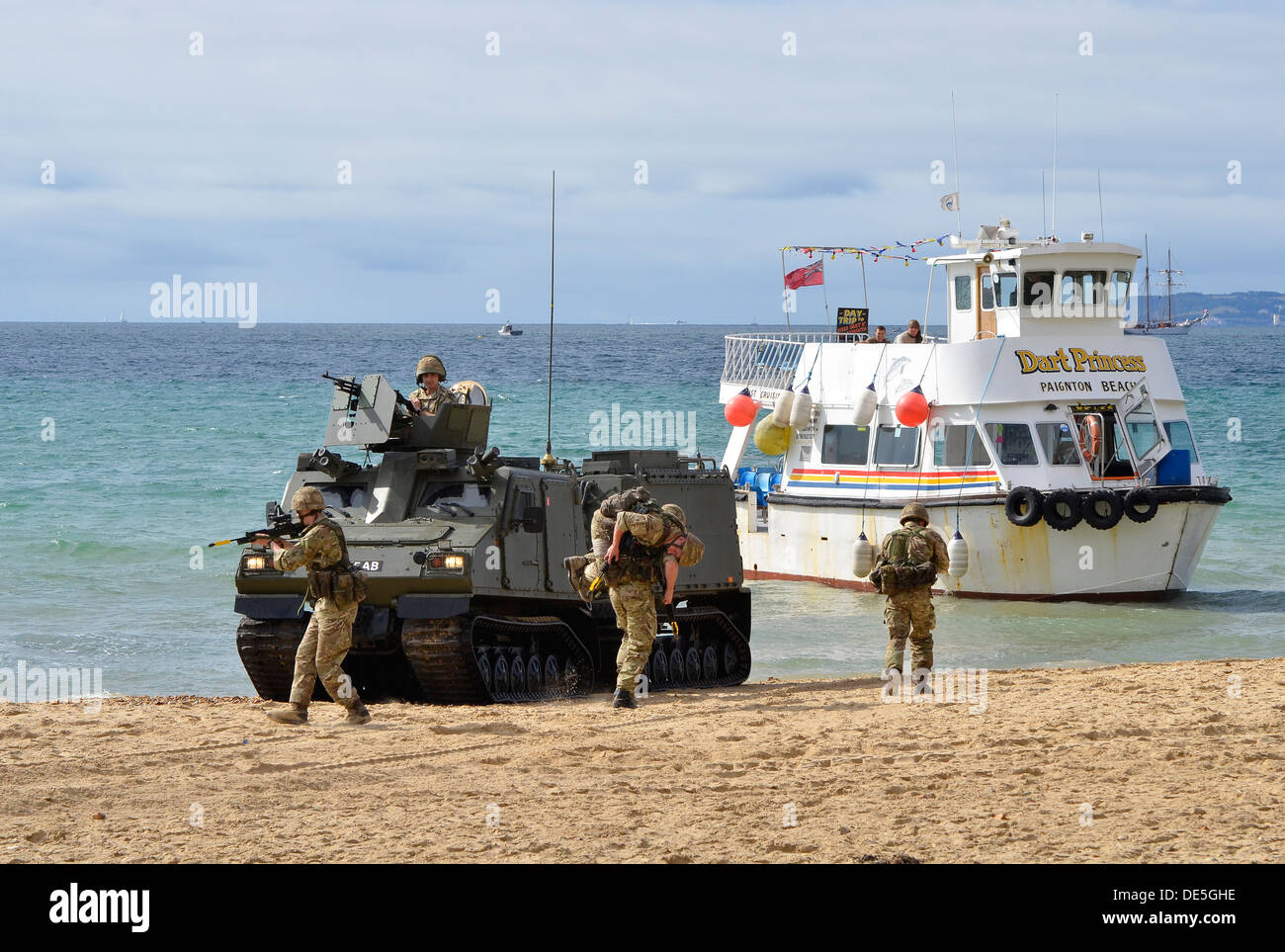Demonstration of a beach landing and hostage rescue mission by British ...