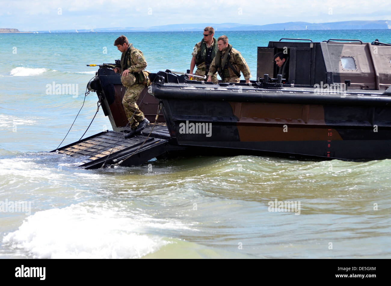 Demonstration of a beach landing and hostage rescue mission by British ...
