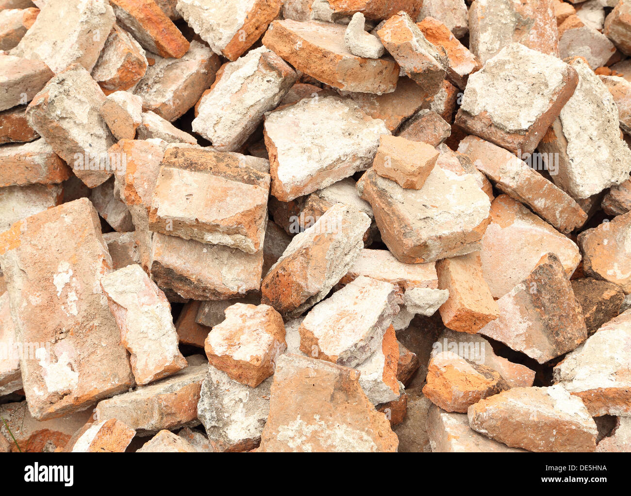 Pile of demolished brick wall Stock Photo - Alamy