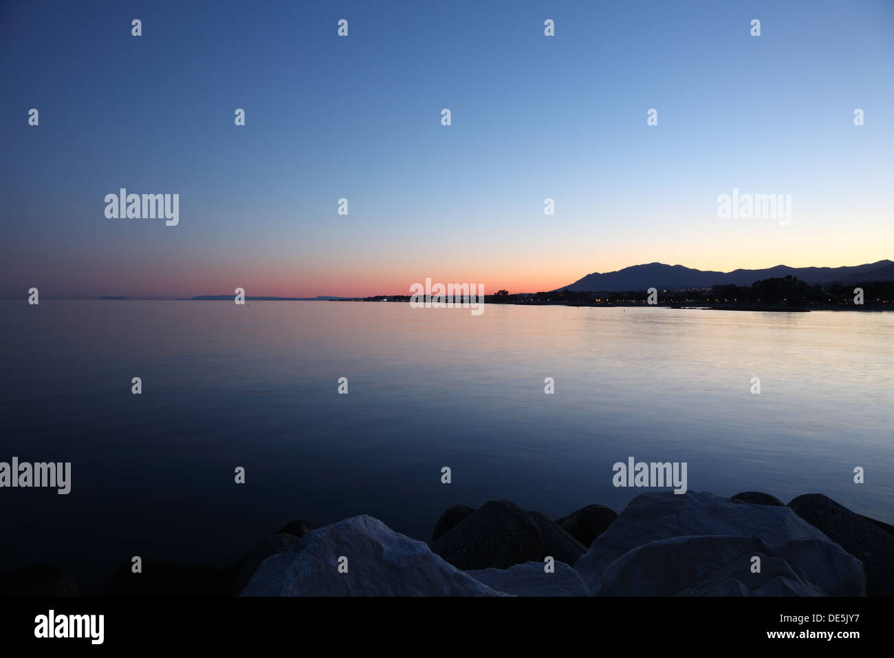 Sunset in Marbella, Costa del Sol, Andalusia, Spain Stock Photo - Alamy