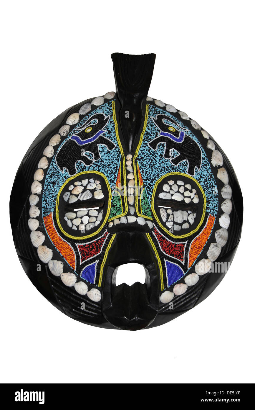 Modern Bead And Cowrie Shell Mask of the Baluba (Luba, Balouba) People ...