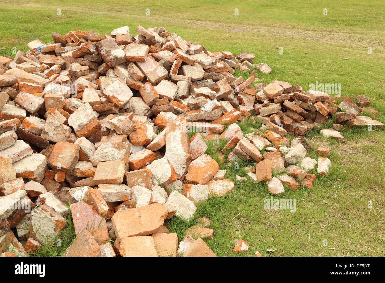 Pile of demolished brick wall Stock Photo - Alamy