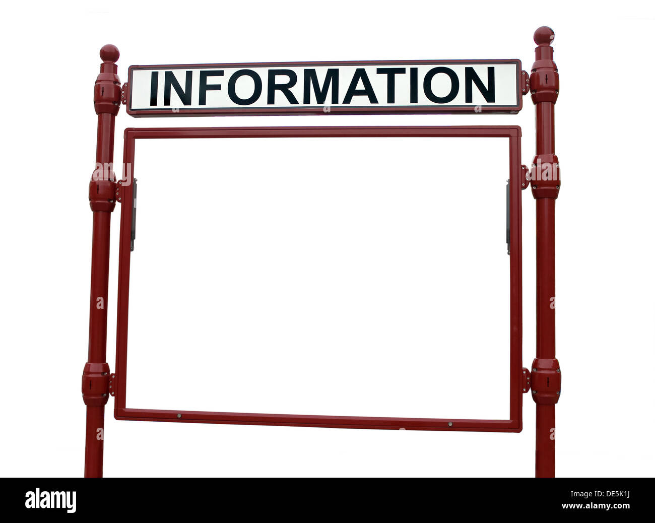 Information billboard isolated on white background Stock Photo - Alamy