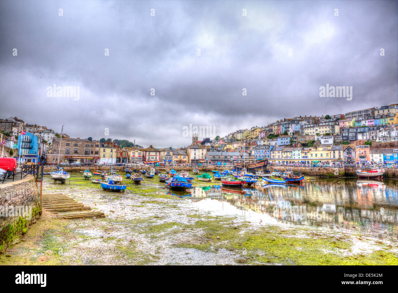 Brixham harbour devon on dull hi-res stock photography and images - Alamy