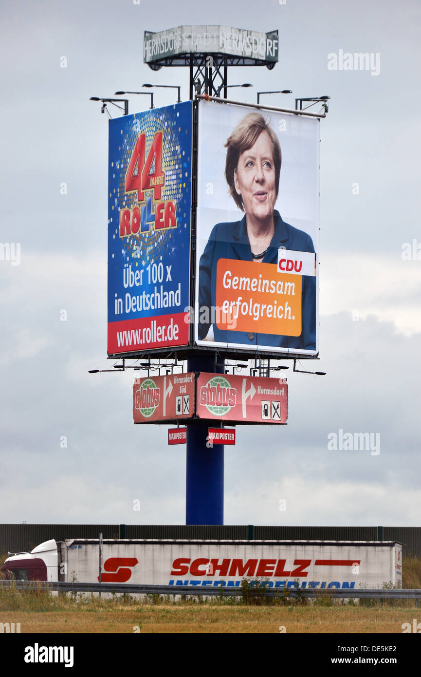 An election poster of the Christian Democratic Union (CDU), featuring ...