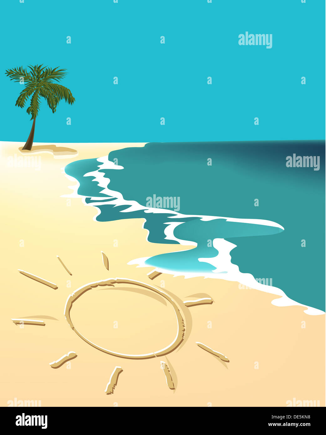 Sunny holiday beach Stock Photo - Alamy
