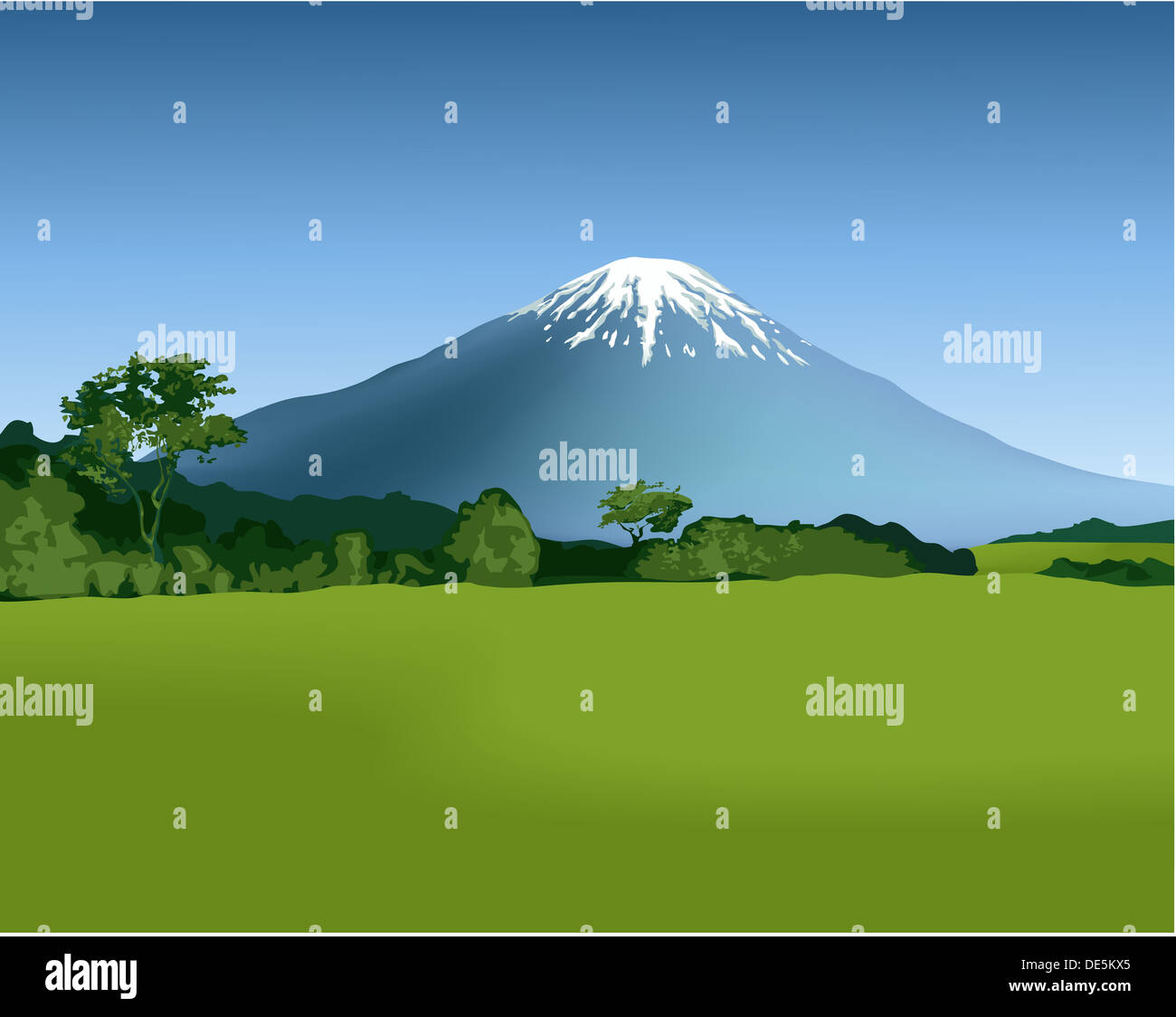 Rural landscape with mountains Stock Photo - Alamy