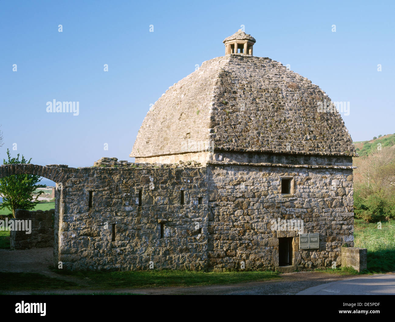 Penmon Priory Elizabethan dovecote, Penmon, Anglesey, Wales Stock Photo ...