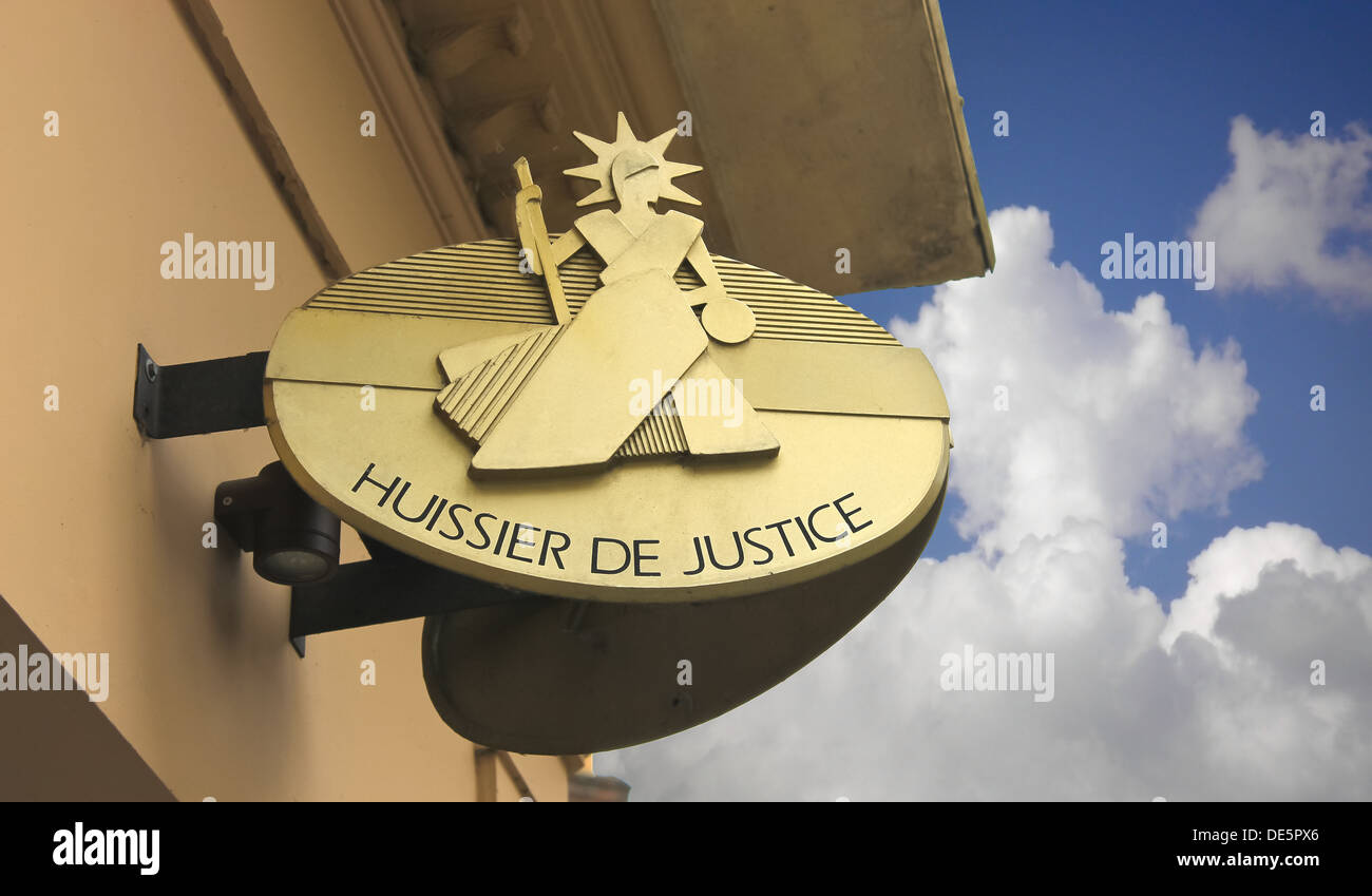 Signboard on building bailiff hi-res stock photography and images - Alamy