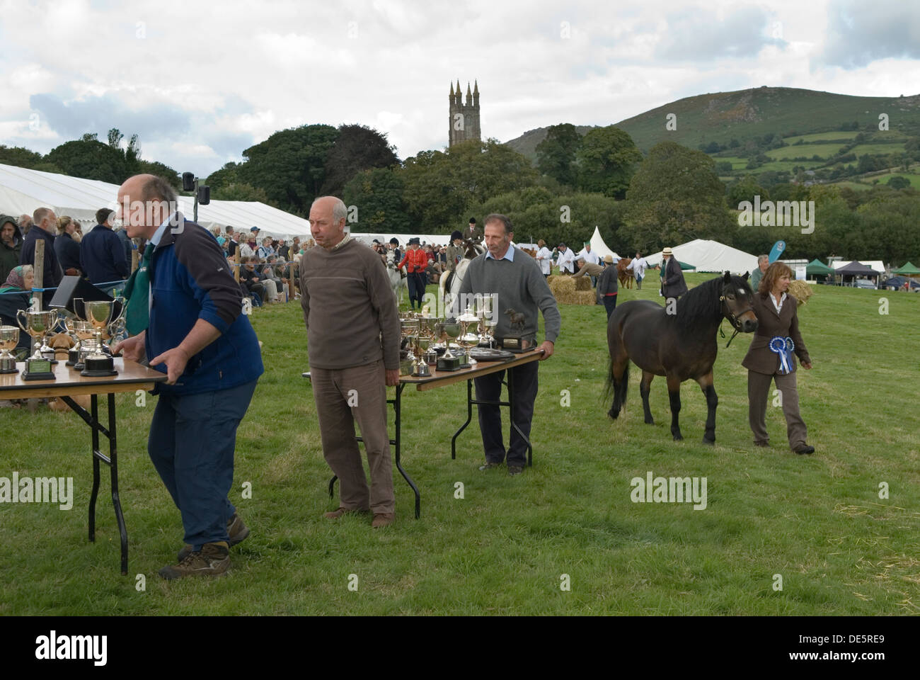 Widecombe Fair Widecombe in the Moor Dartmoor Devon Uk. Trestle tables ...