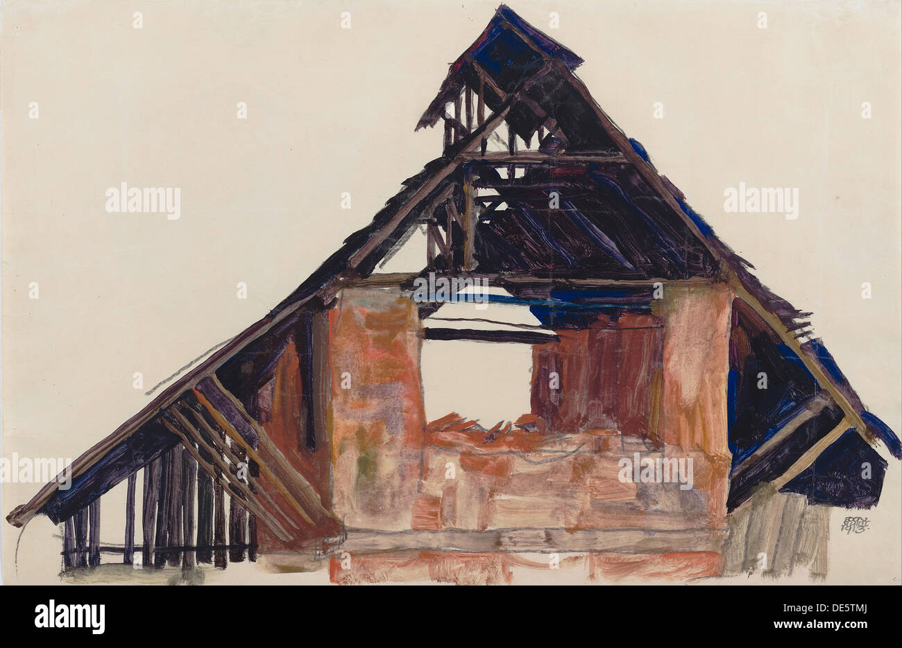 Old Gable, 1913. Artist: Schiele, Egon (1890–1918 Stock Photo - Alamy