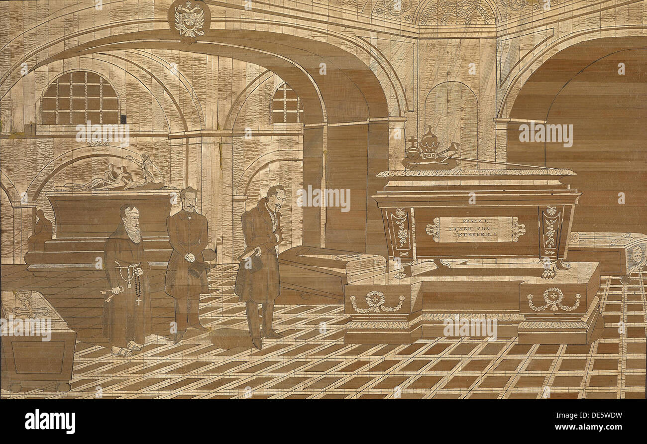 Emperor Nicholas I at the coffin of Emperor Francis I of Austria, ca ...