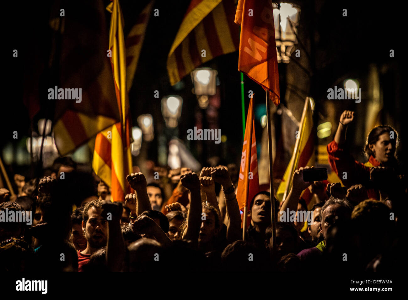 Barcelona, Spain. September 11th, 2013: Hundreds of left-wing pro ...